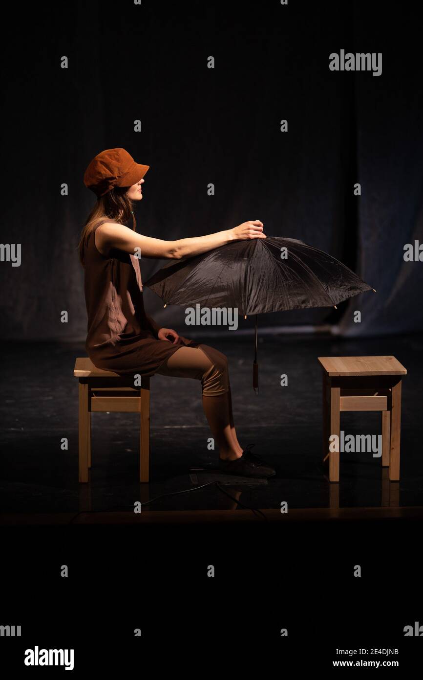 Actors and actresses play comedy, a show performance on the theater ...
