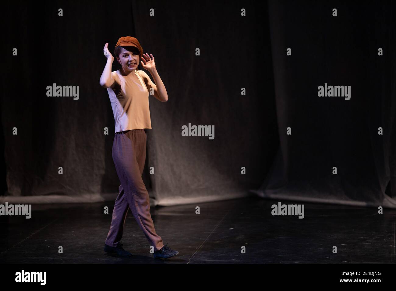 Actors and actresses play comedy, a show performance on the theater ...