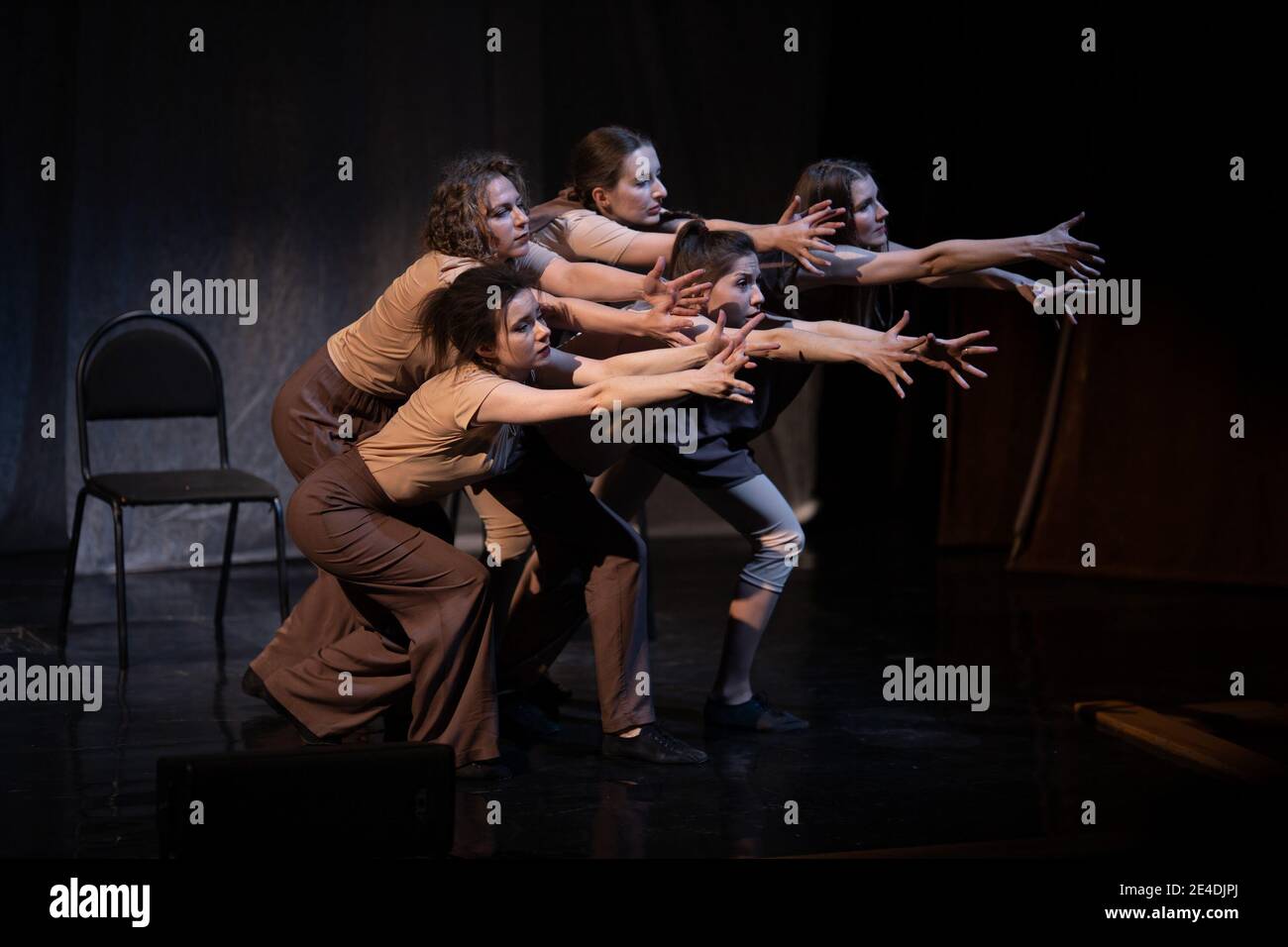 Actors and actresses play a modern lyrical performance of the show on ...