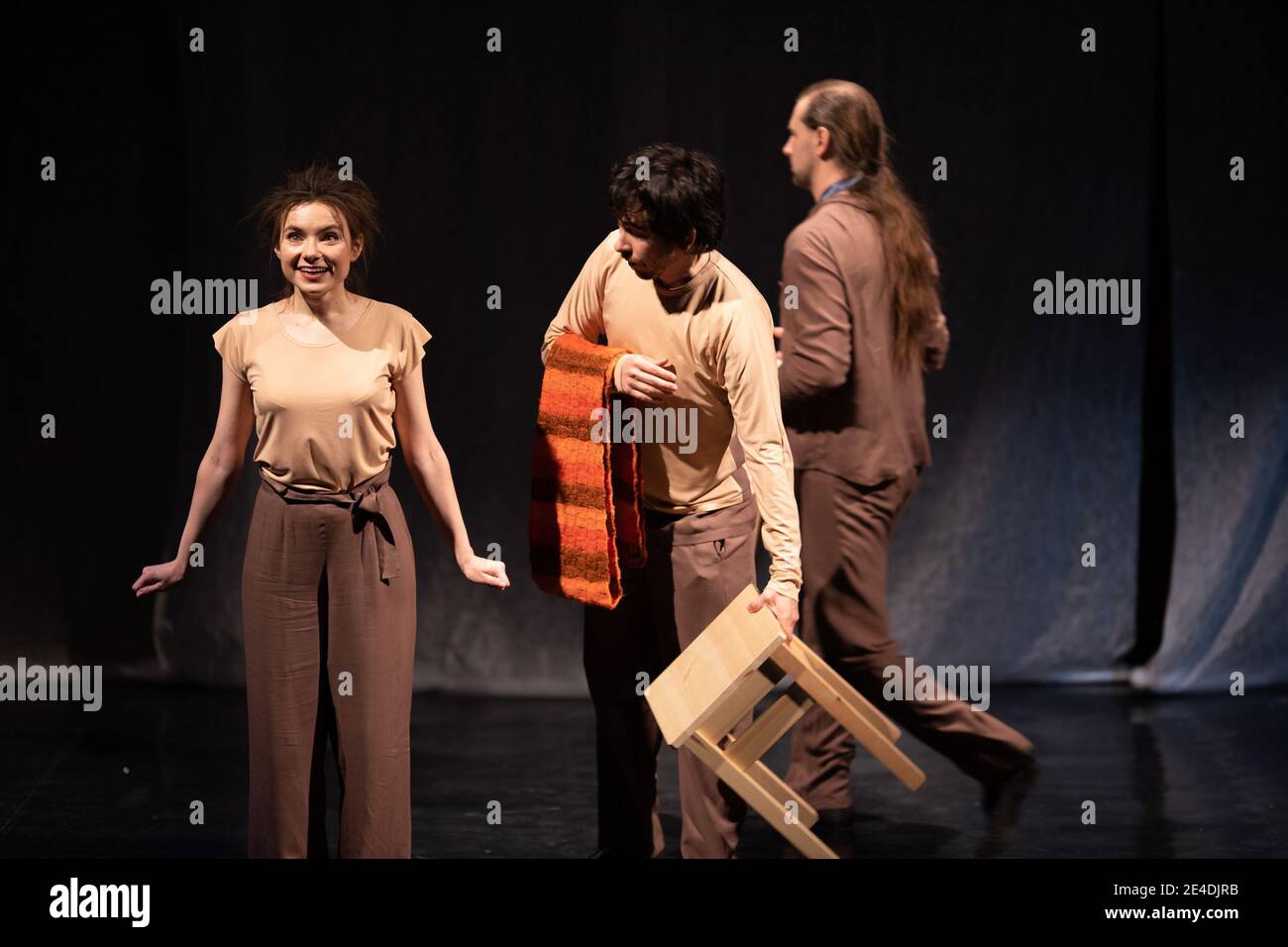 Actors and actresses play a modern lyrical performance of the show on ...