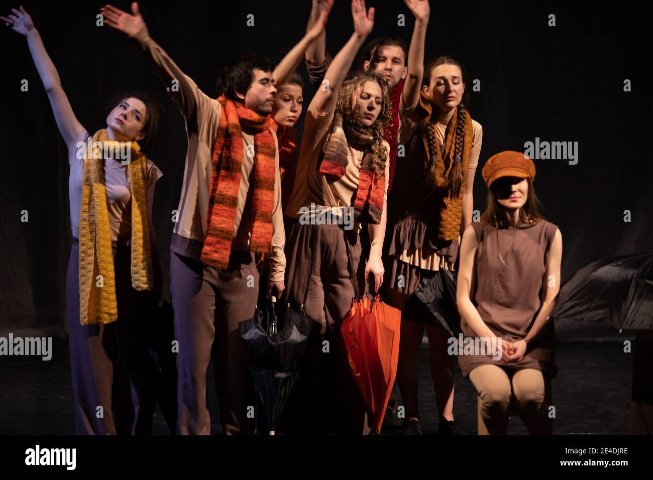 Actors and actresses play a modern lyrical performance of the show on ...