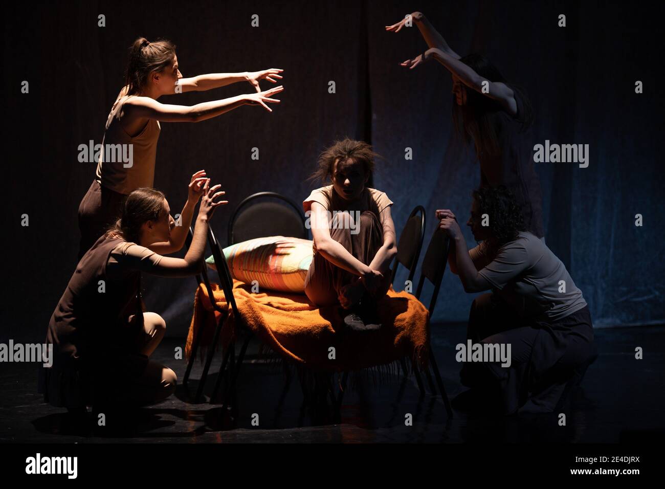 Actors and actresses play a modern lyrical performance of the show on ...