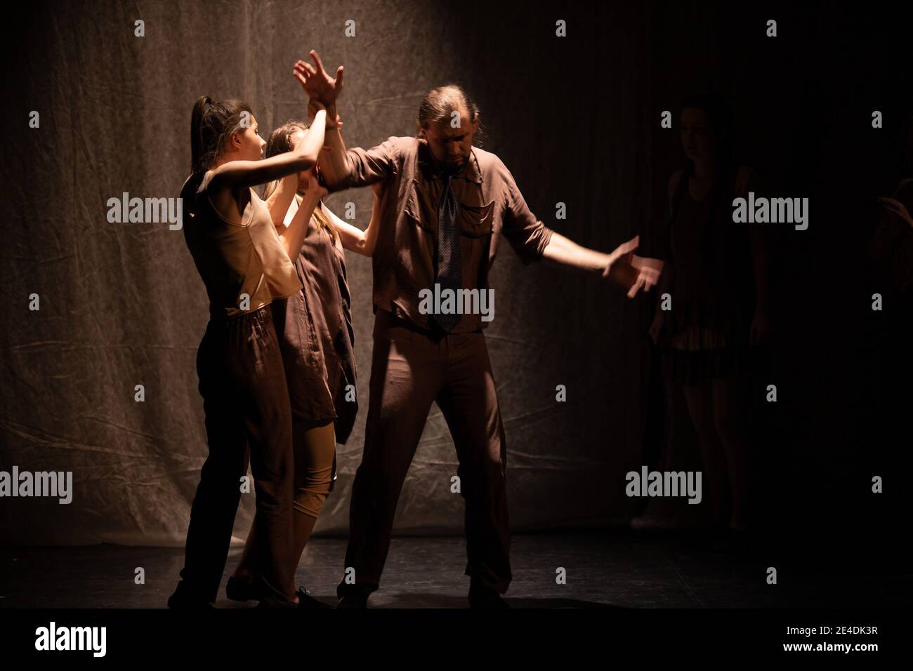 Actors and actresses play a modern lyrical performance of the show on ...