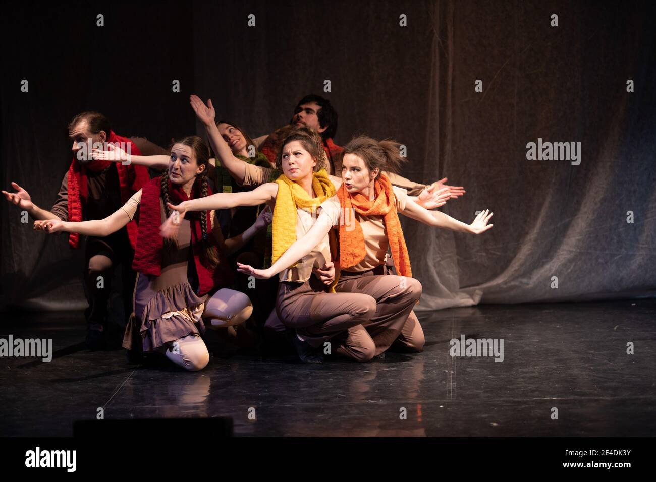 Actors and actresses play a modern lyrical performance of the show on ...