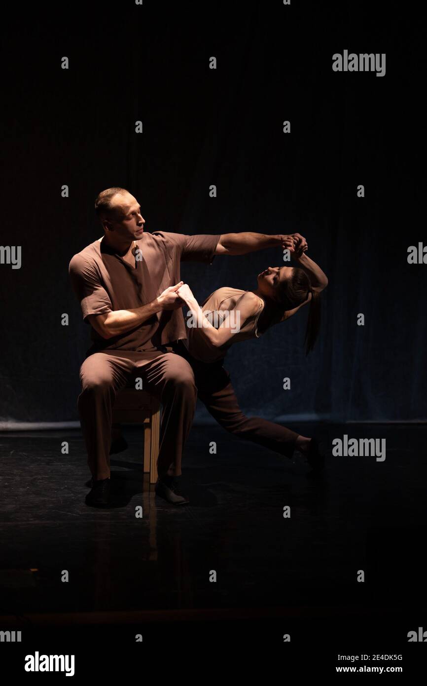 Actors and actresses play a modern lyrical performance of the show on ...