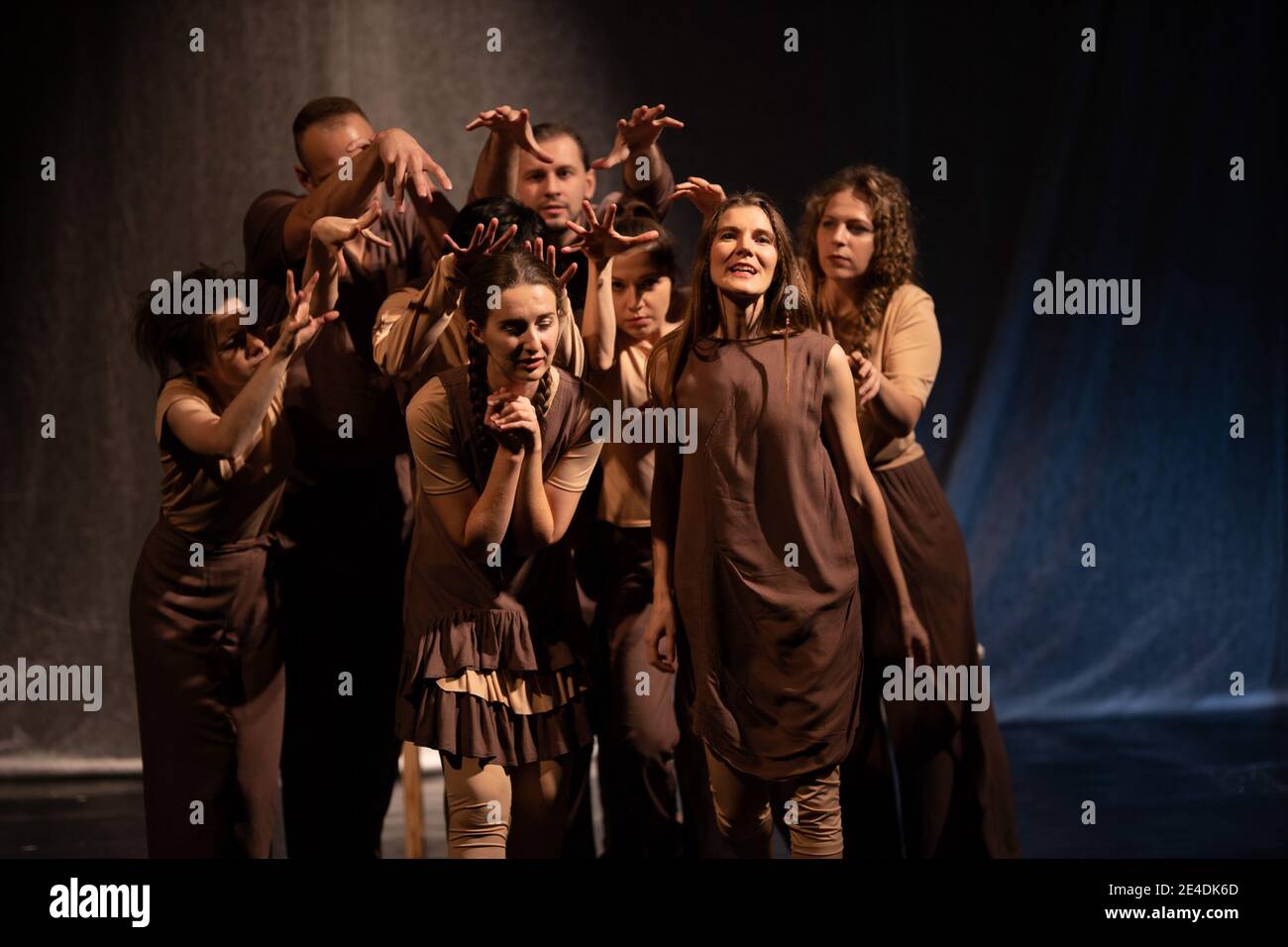 Actors and actresses play a modern lyrical performance of the show on ...