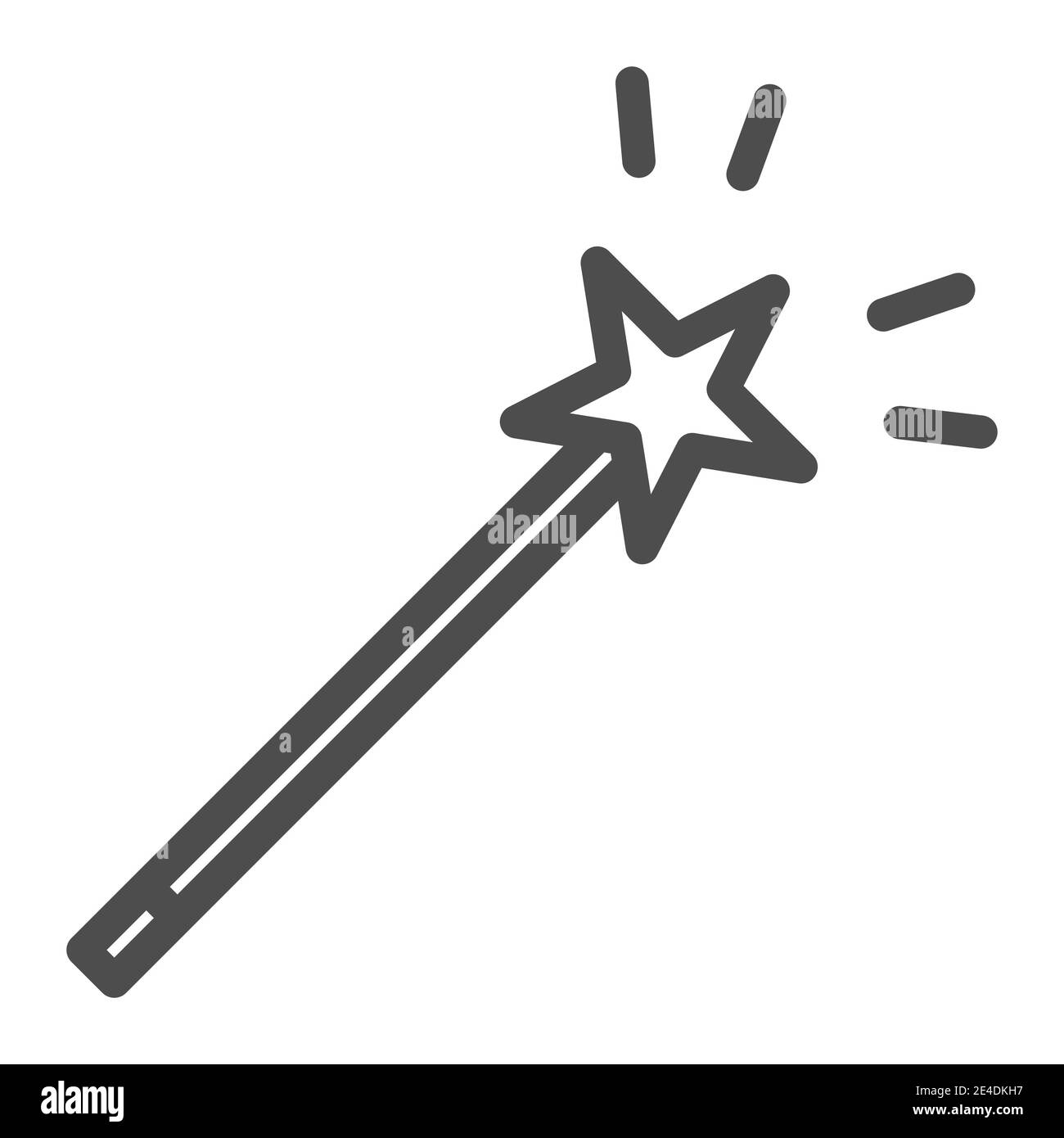 Magic wand line icon. Star on stick vector illustration isolated on ...