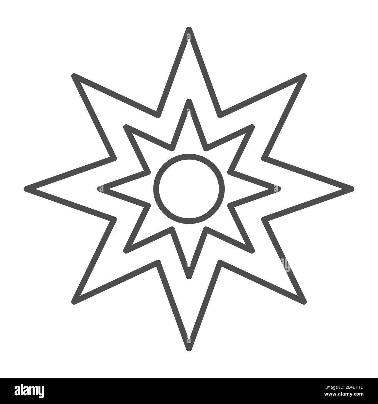 Eight point star thin line icon. Christmas star vector illustration ...