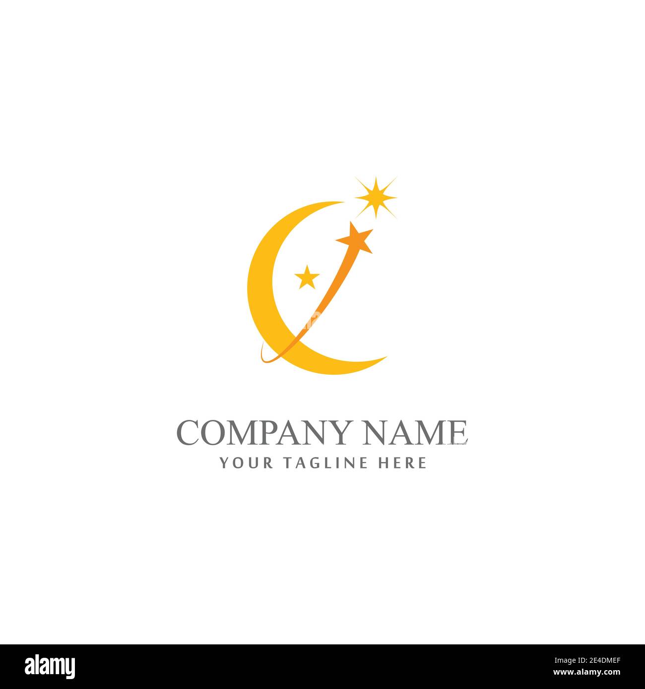 Star and moon logo illustration vector template Stock Vector Image ...