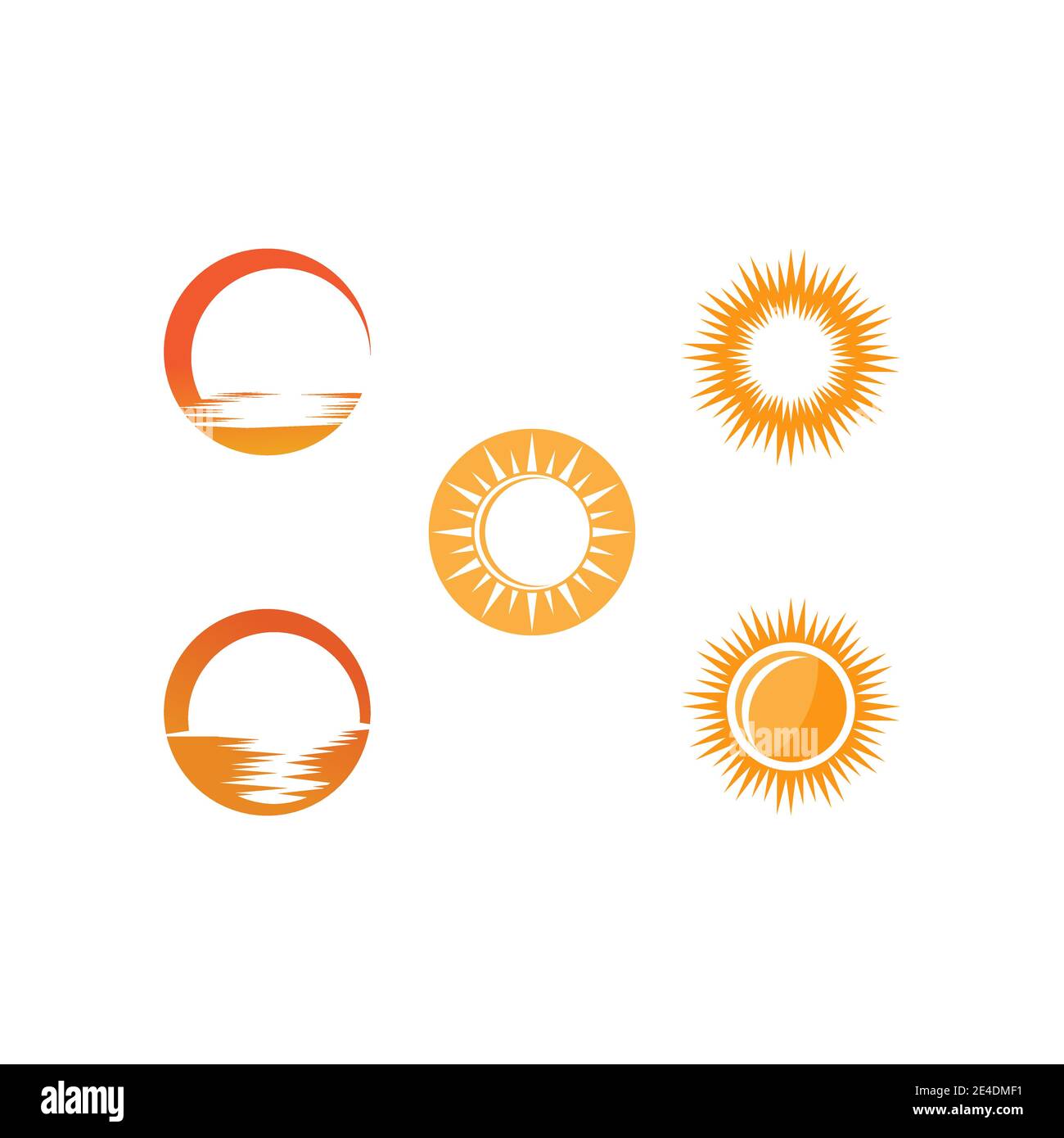 Set Sun Vector illustration Icon Logo Template design Stock Vector ...