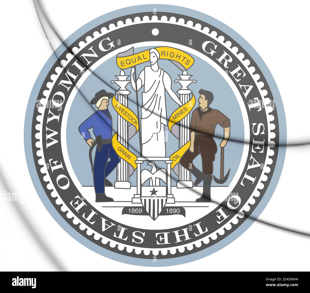 3D State Seal of Wyoming, USA. 3D Illustration Stock Photo - Alamy