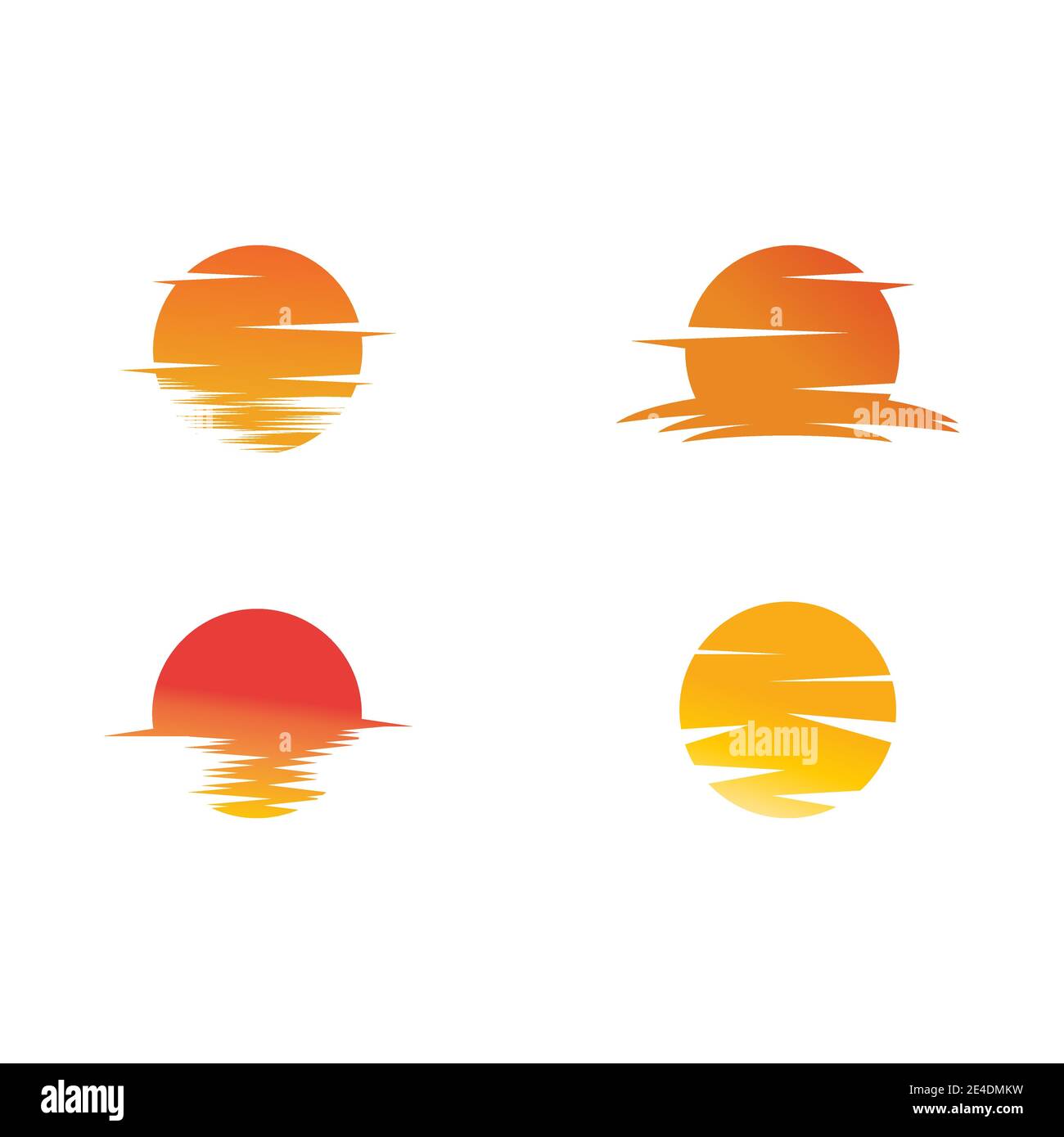 Set Sun Vector illustration Icon Logo Template design Stock Vector ...