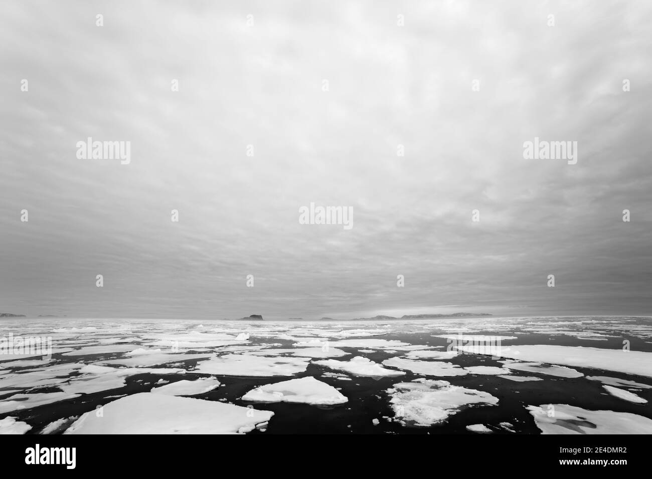 Land of ice in wintery Arctic. White snowy mountains on Svalbard ...