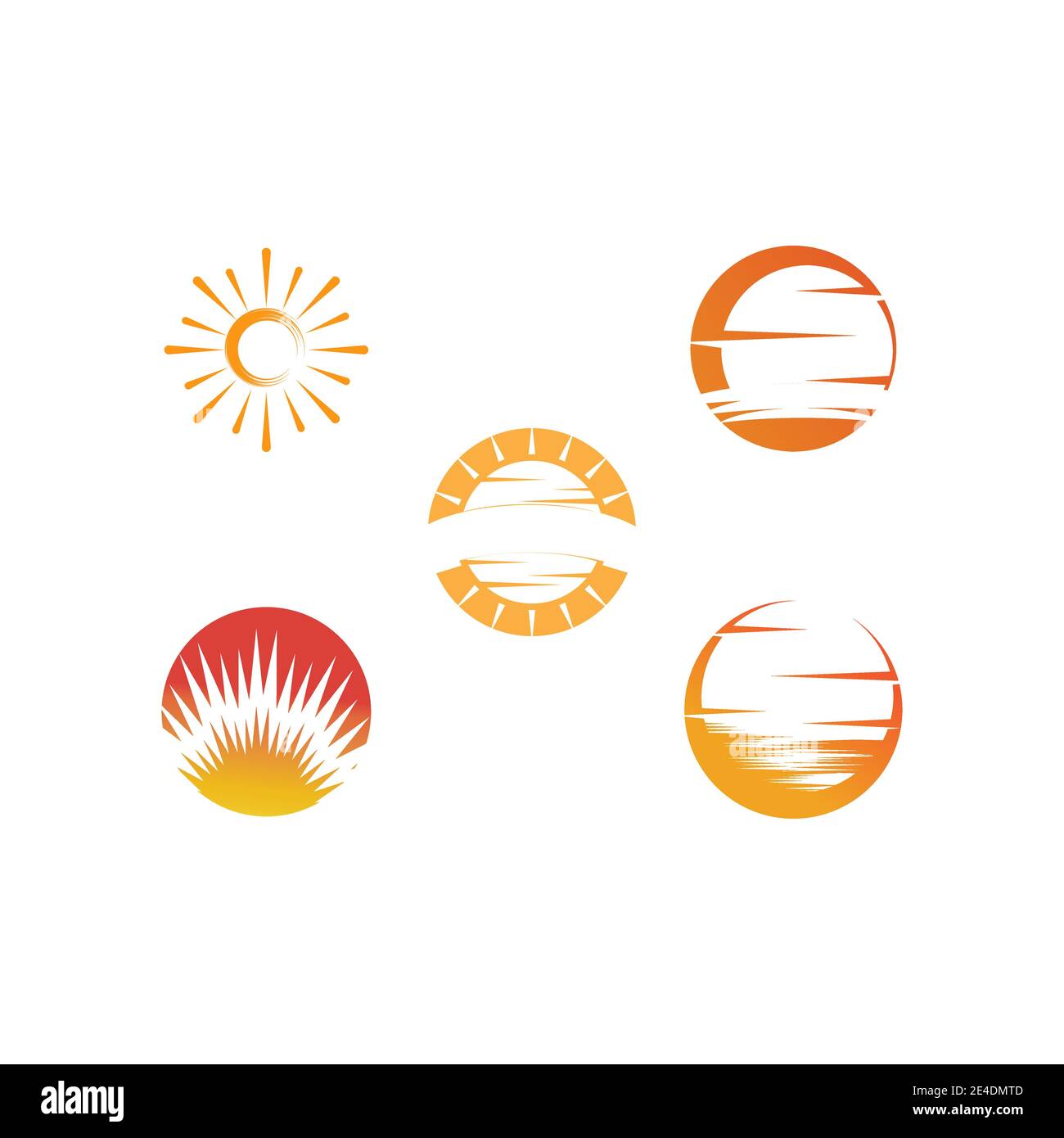 Set Sun Vector illustration Icon Logo Template design Stock Vector ...