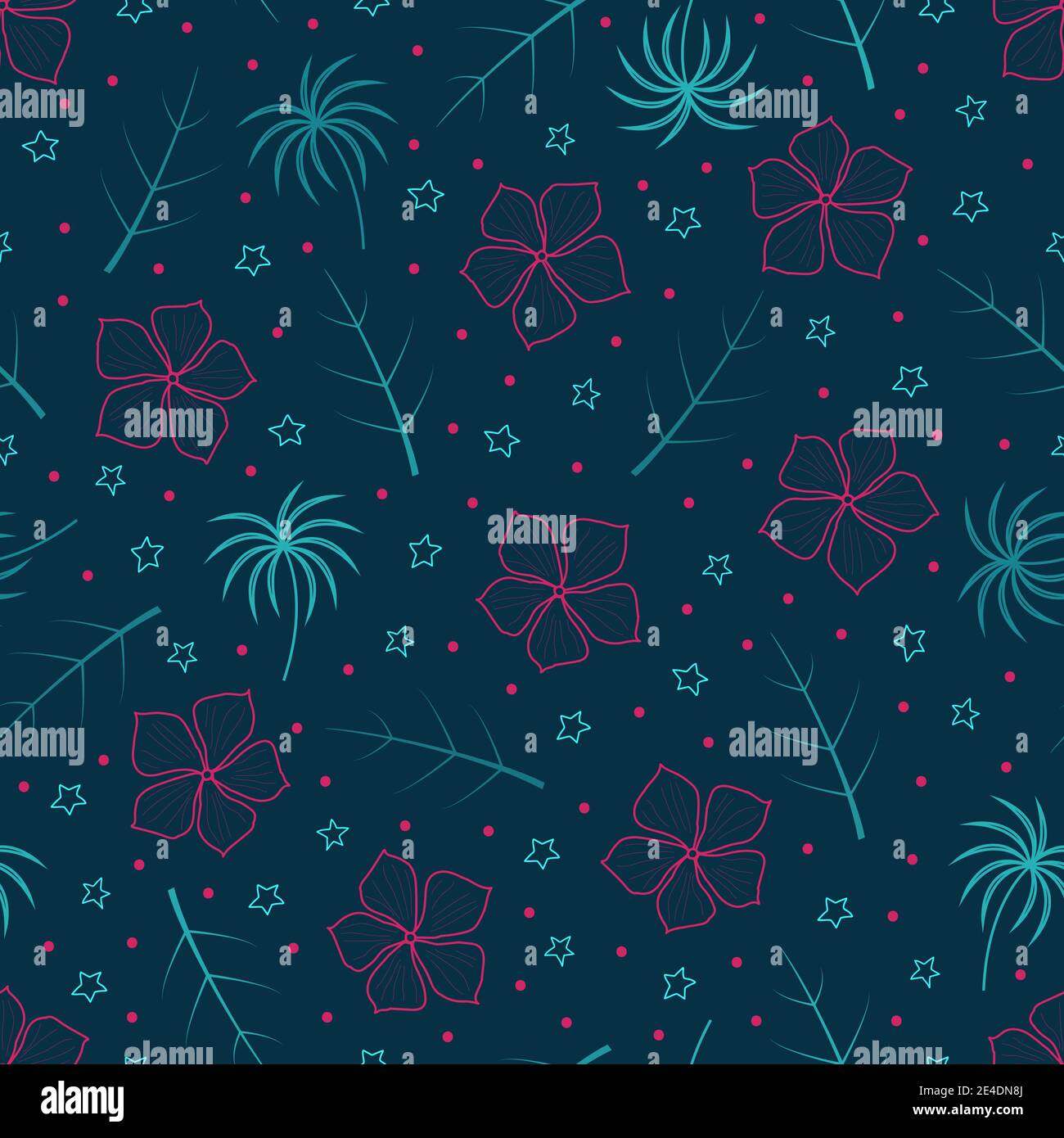 Trendy periwinkle flowers vector seamless pattern design for textile ...