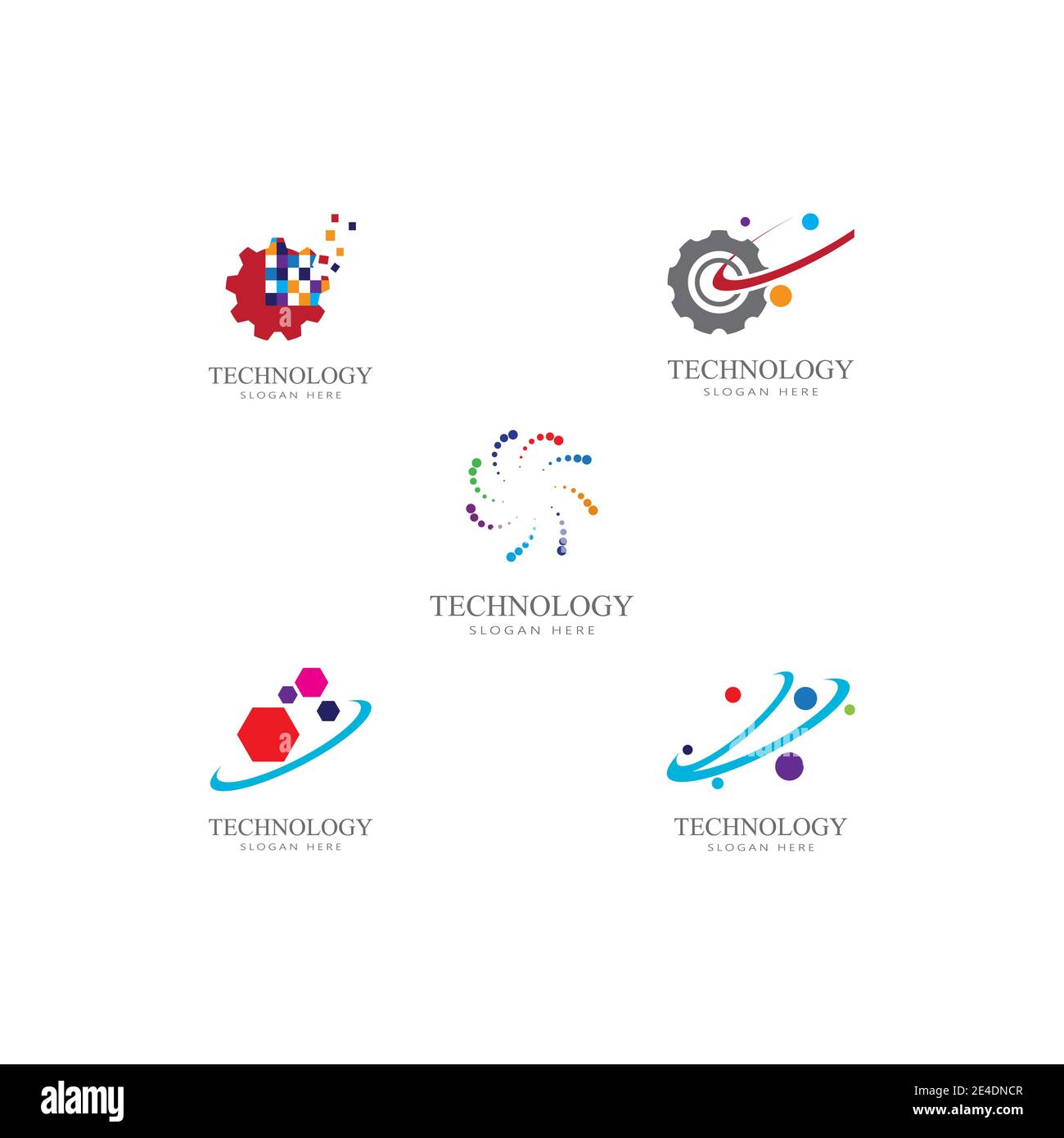 Set Technology, computer, data and innovation logo design Stock Vector ...