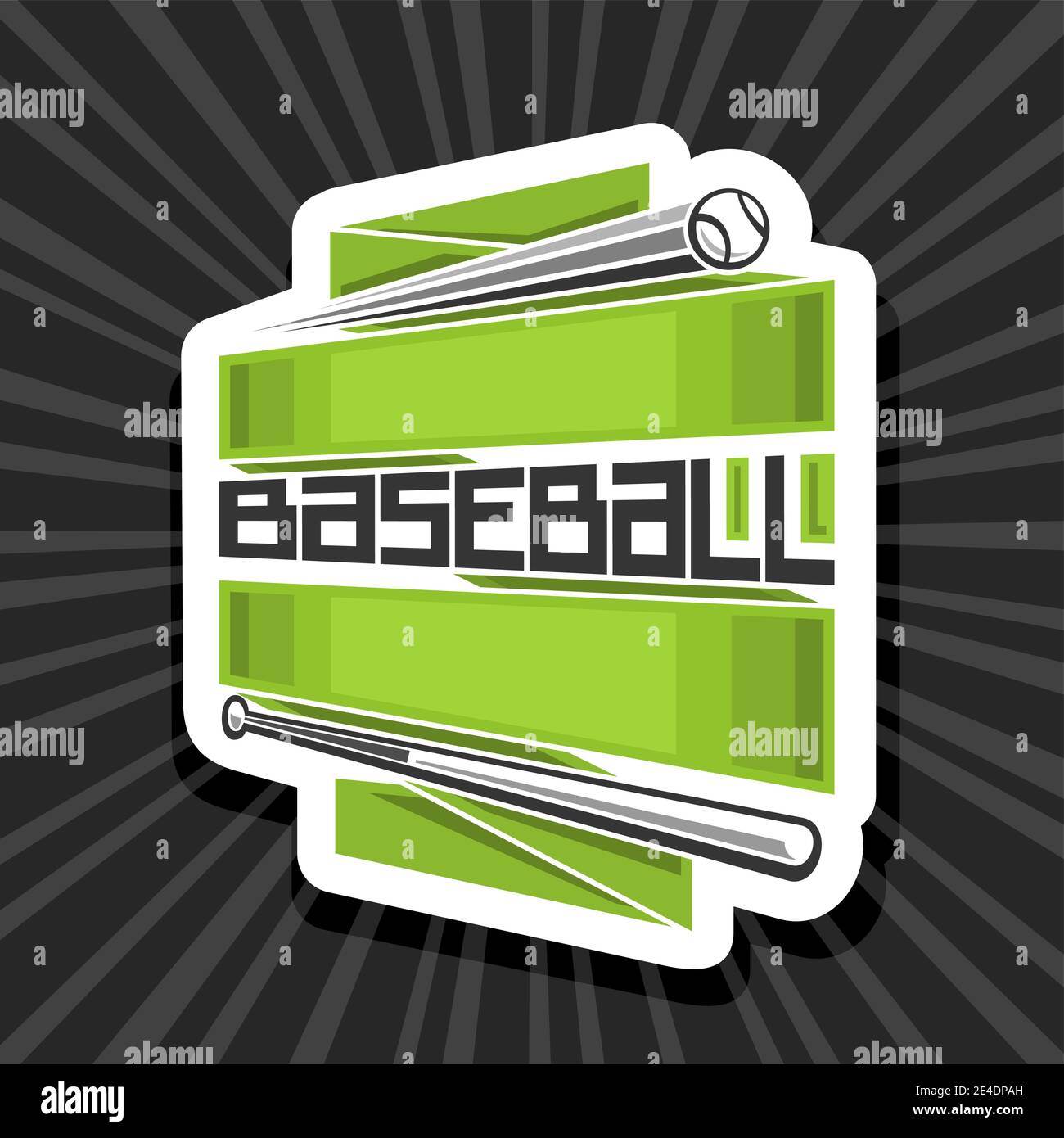 Vector logo for Baseball Sport with copy space, decorative cut paper ...