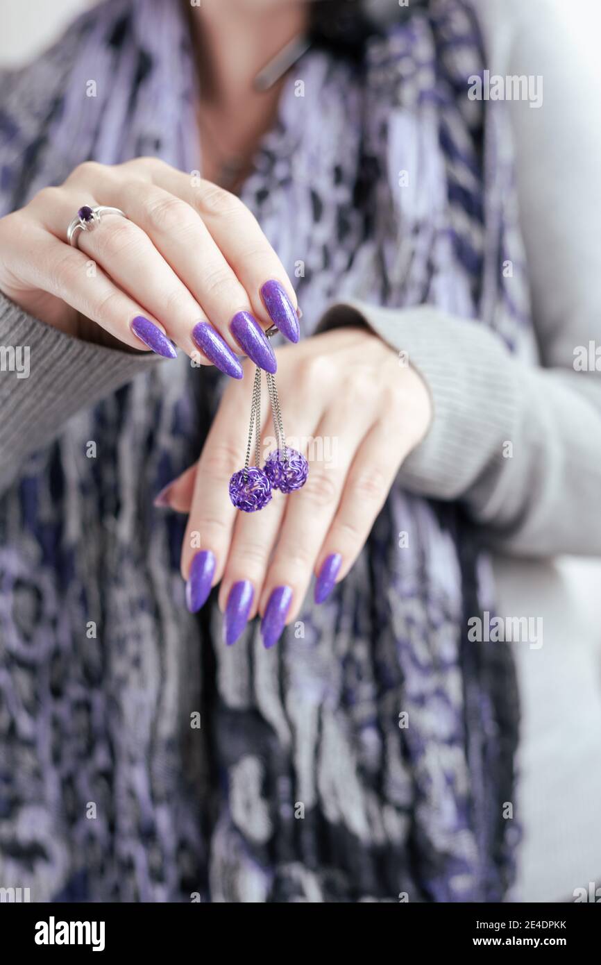 Graceful woman hand nail polish hi-res stock photography and images - Alamy
