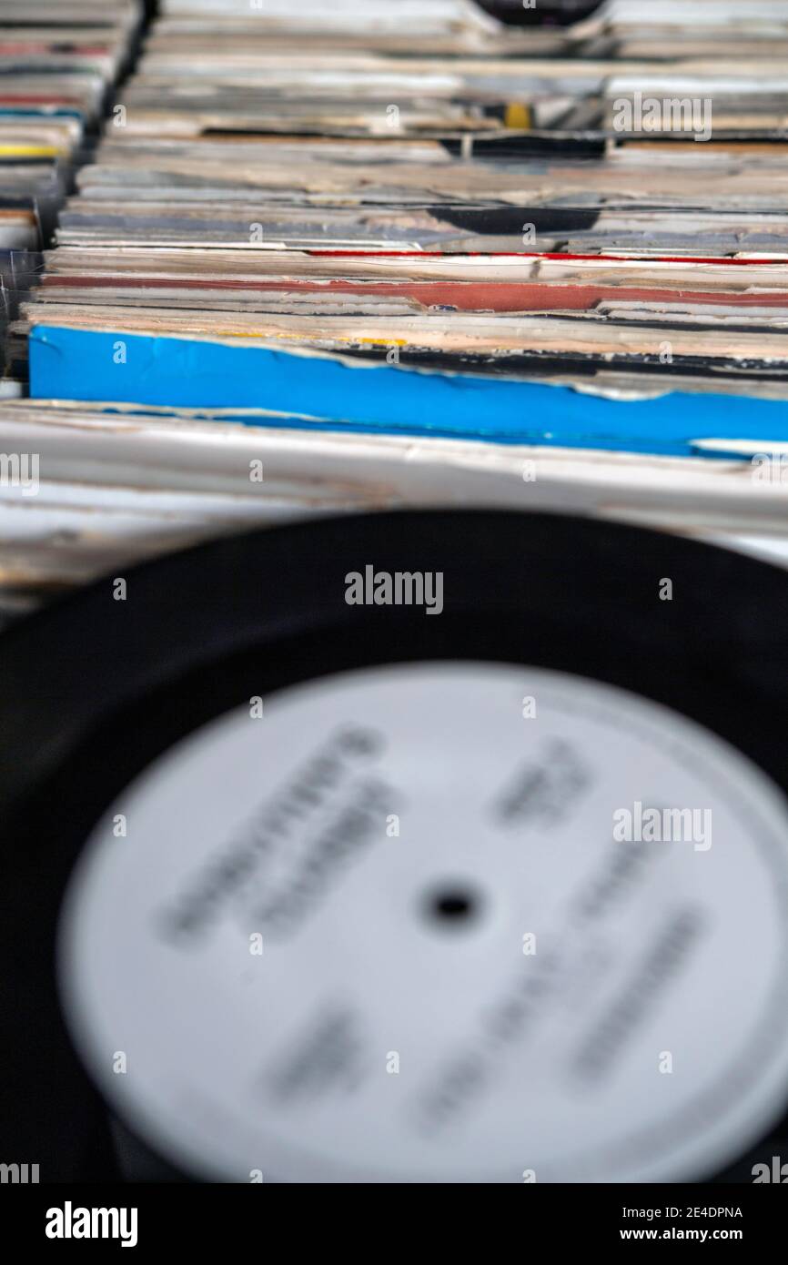 Collection of seven inch vinyl records Stock Photo - Alamy