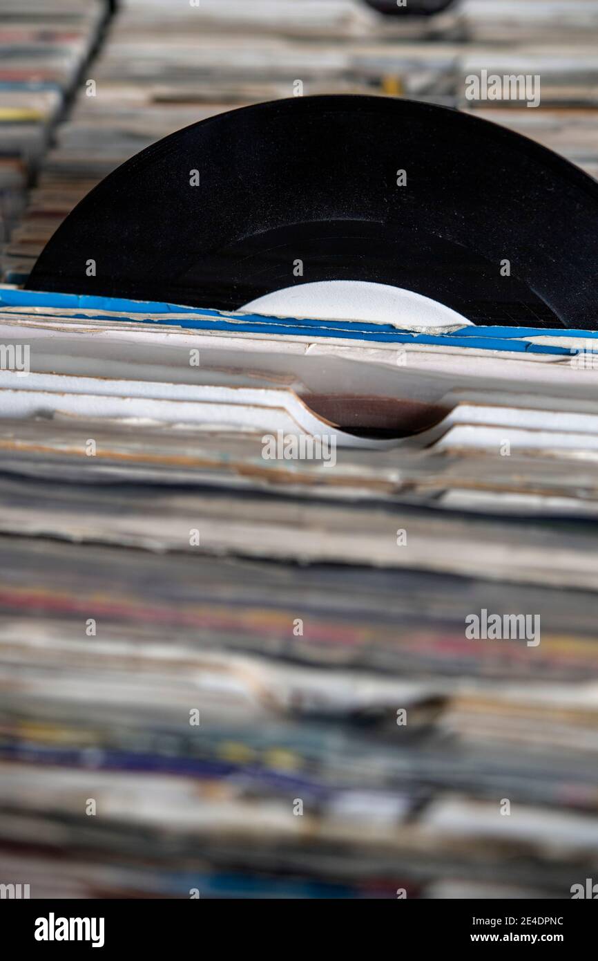 Collection of seven inch vinyl records Stock Photo - Alamy