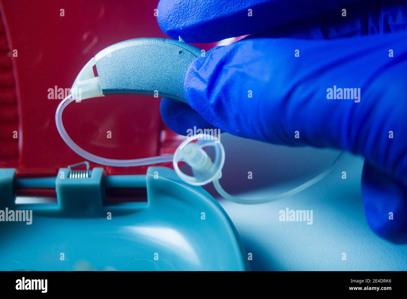 Modern digital hearing aid closeup macro photo Stock Photo - Alamy