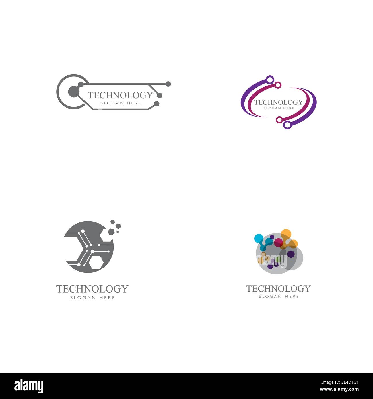 Set Technology, computer, data and innovation logo design Stock Vector ...