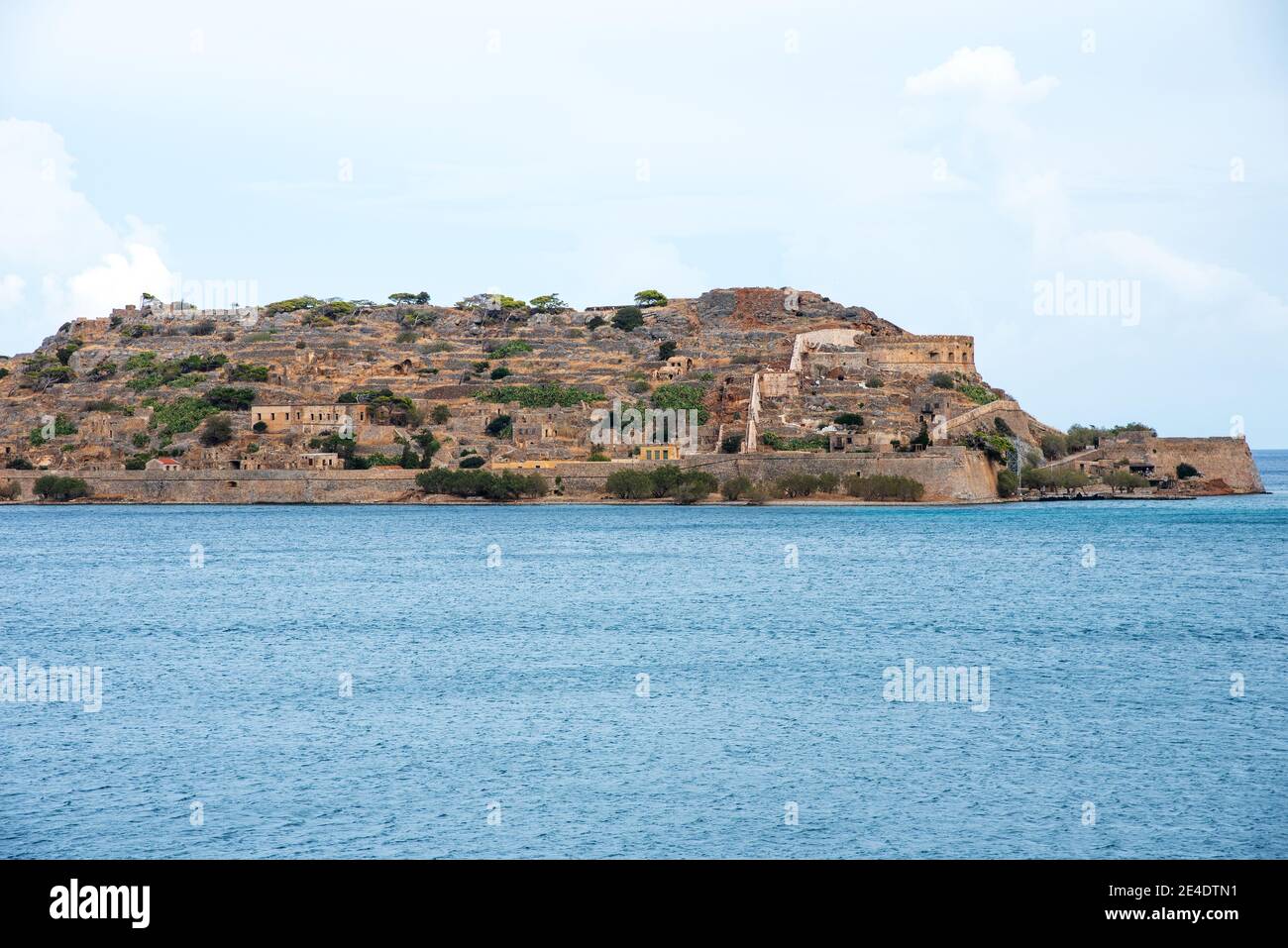View on Spinalonga Island and ruins , Crete Island, Greece Stock Photo ...