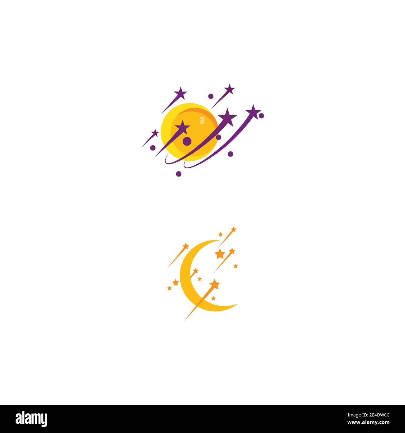 Star and moon logo illustration vector template Stock Vector Image ...