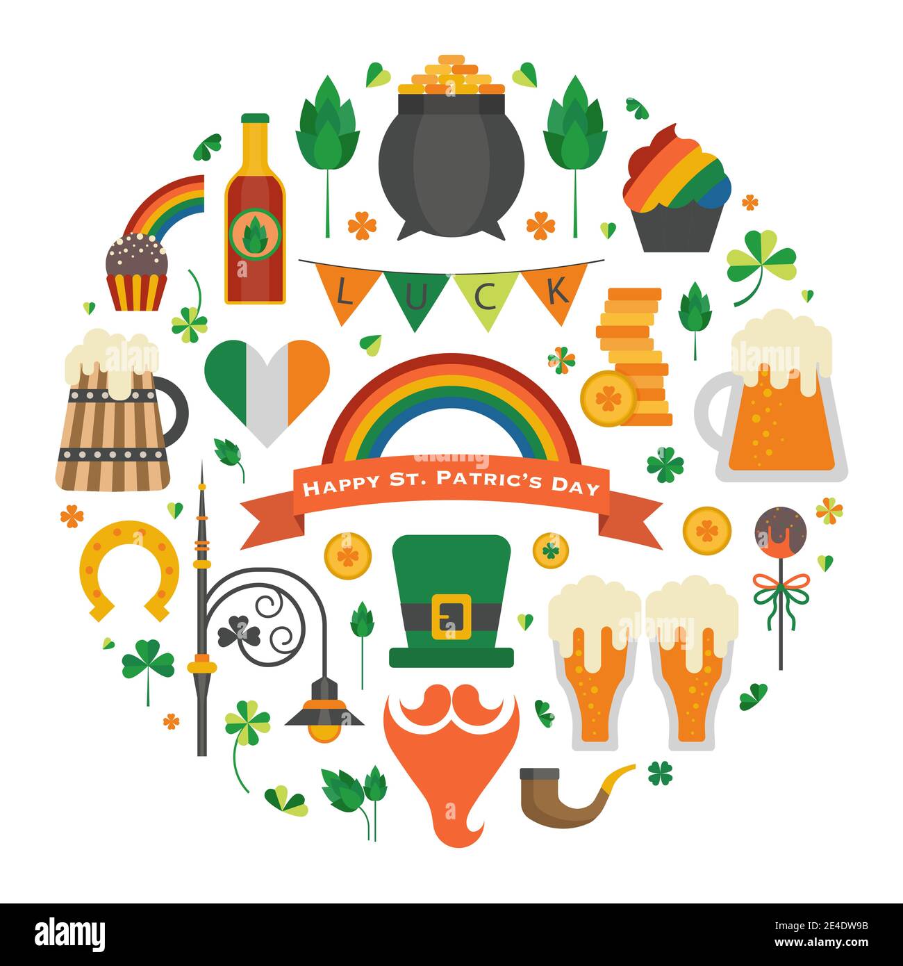 Symbols of traditional irish holiday Stock Vector Images - Alamy