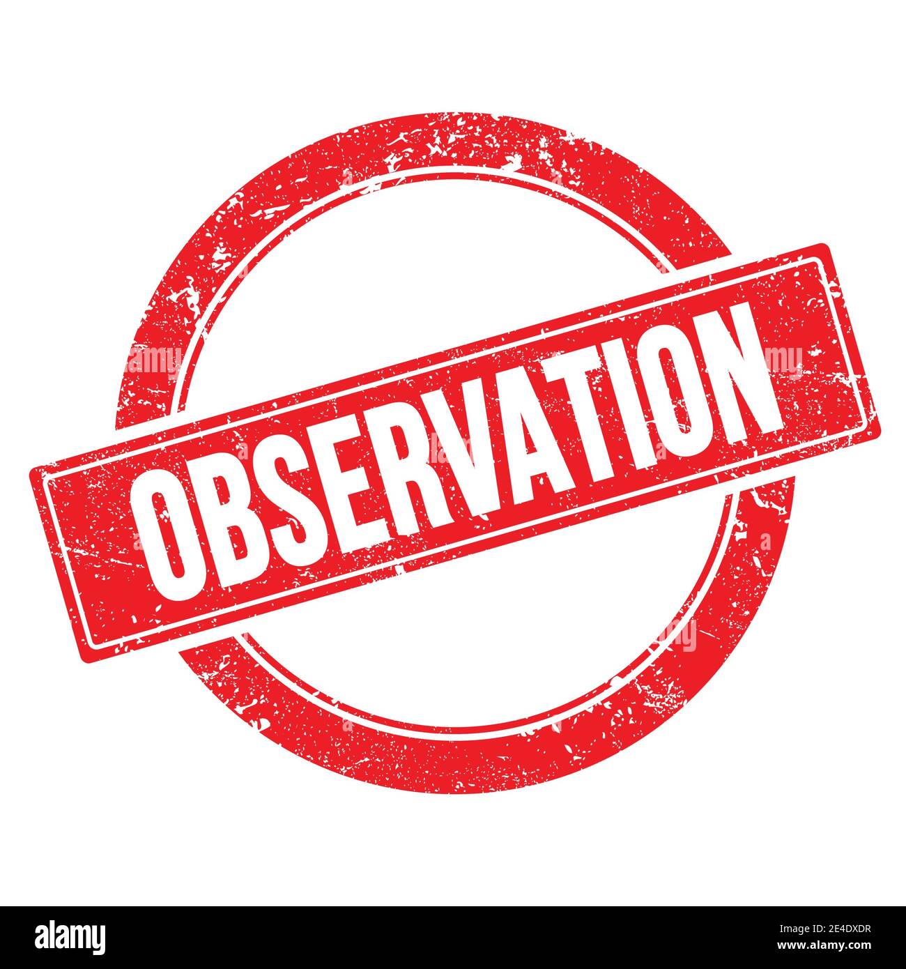 OBSERVATION text on red grungy round vintage stamp Stock Photo - Alamy