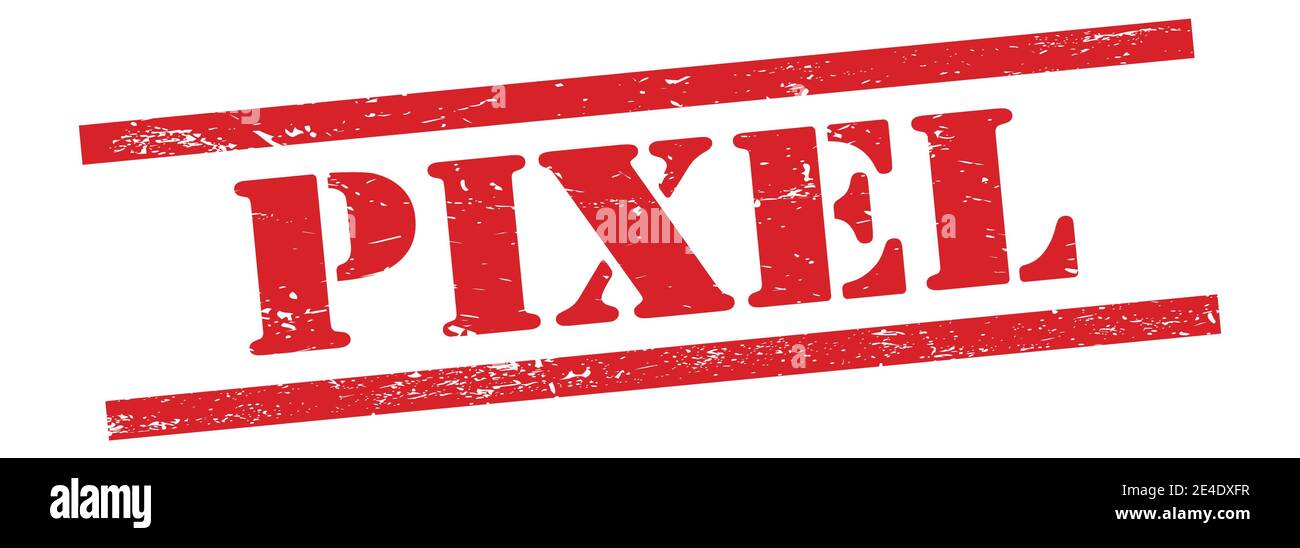 PIXEL text on red grungy vintage rubber stamp Stock Photo - Alamy