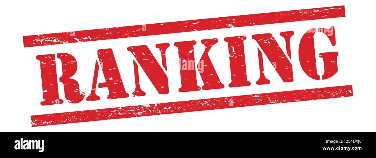 RANKING text on red grungy vintage rubber stamp Stock Photo - Alamy