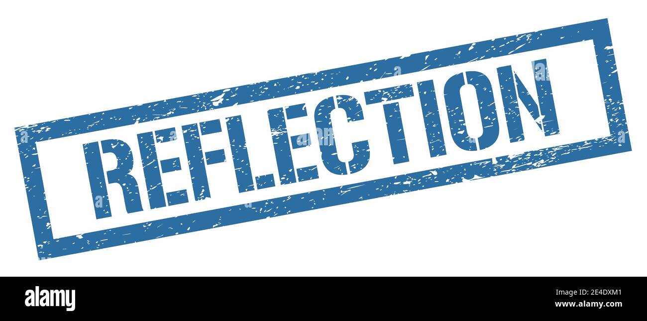REFLECTION blue grungy rectangle stamp sign Stock Photo - Alamy