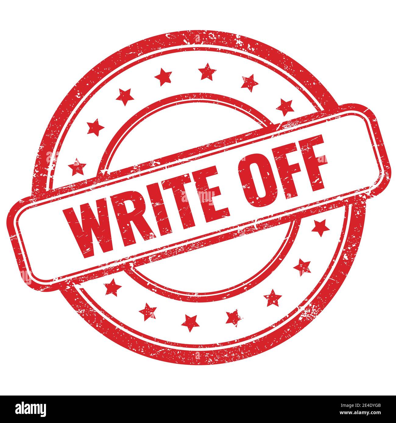 WRITE OFF text on red vintage grungy round rubber stamp Stock Photo - Alamy