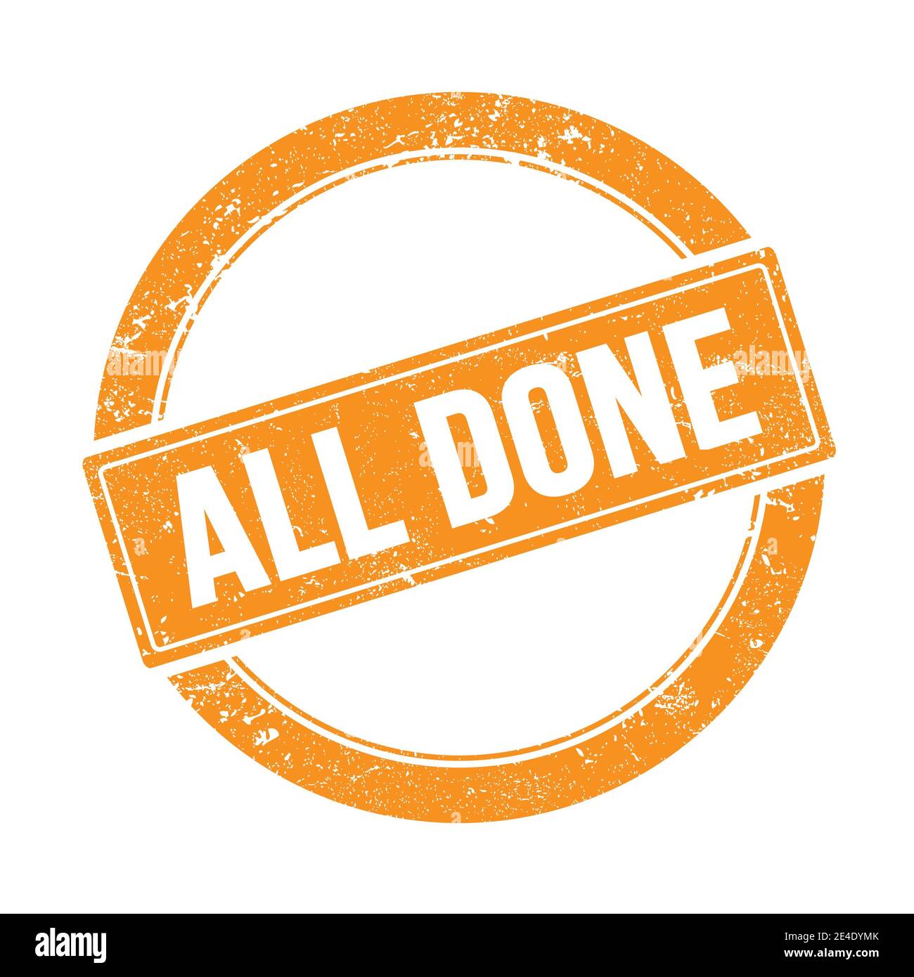 ALL DONE text on orange grungy round vintage stamp Stock Photo - Alamy