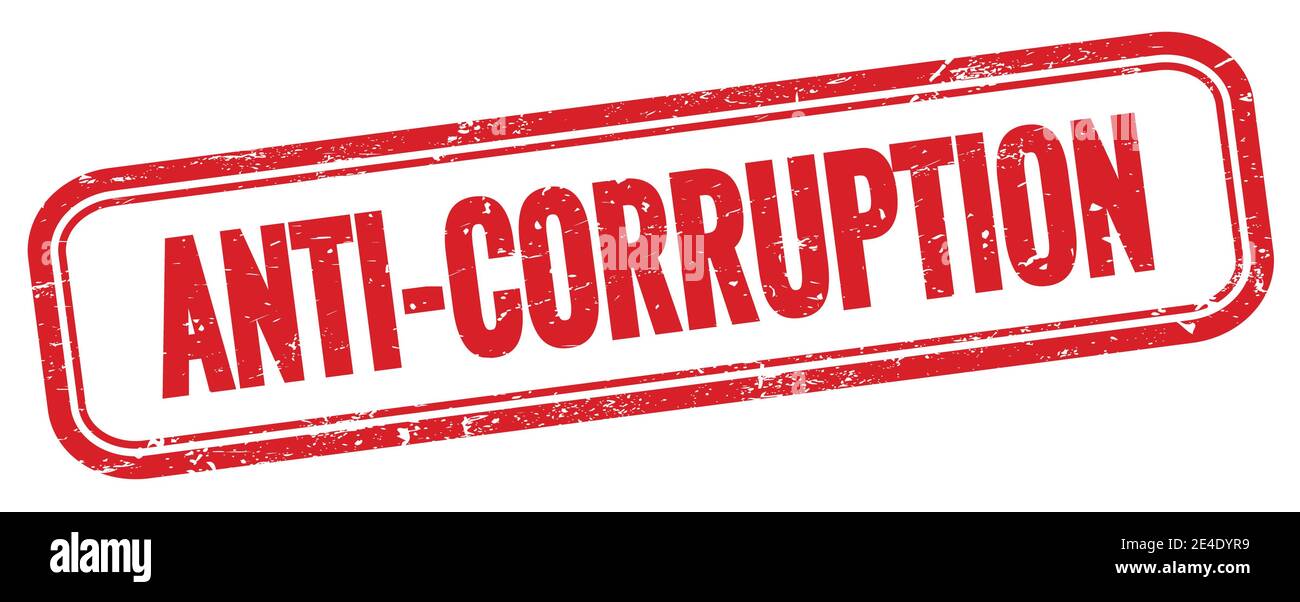 ANTI-CORRUPTION text on red grungy rectangle stamp Stock Photo - Alamy