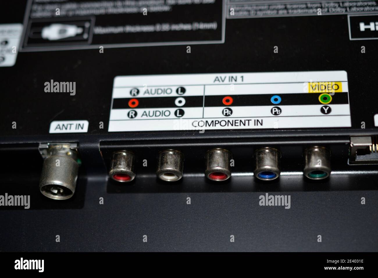 TV connectors on the backside of a TV Stock Photo - Alamy