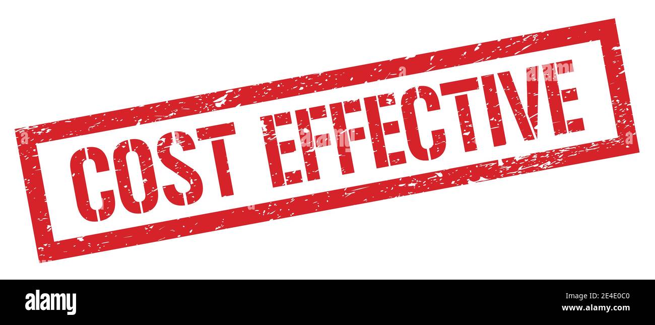 COST EFFECTIVE red grungy rectangle stamp sign Stock Photo - Alamy