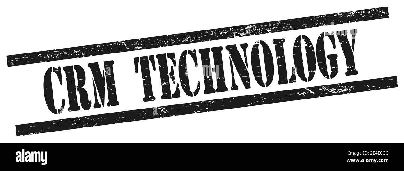 CRM TECHNOLOGY text on black grungy rectangle vintage stamp Stock Photo ...