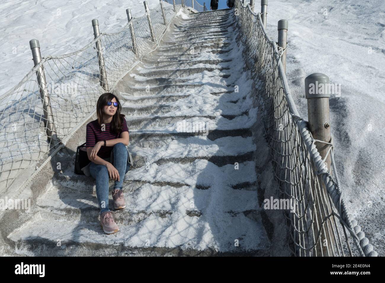 Salt Mountain, Tainan, Taiwan, made by compacted salt into solid and ...