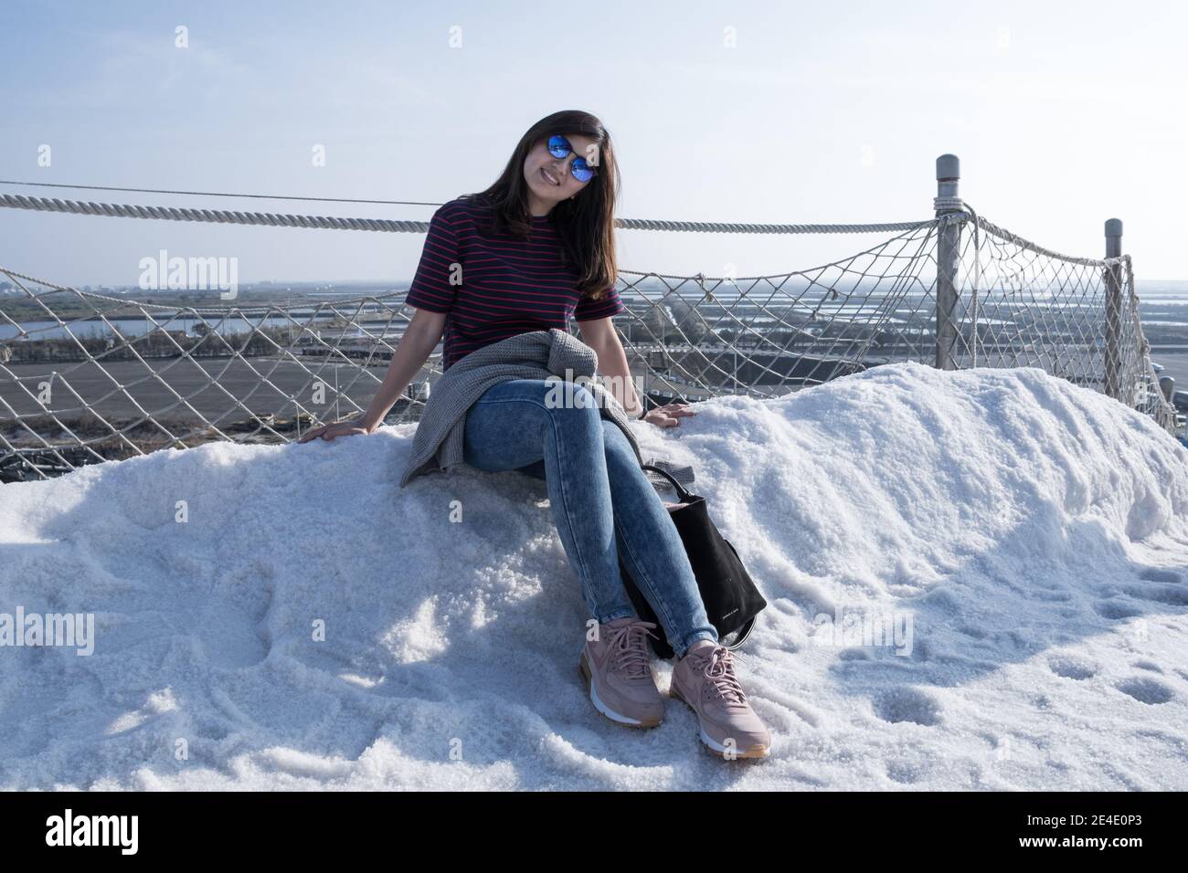 Salt Mountain, Tainan, Taiwan, made by compacted salt into solid and ...