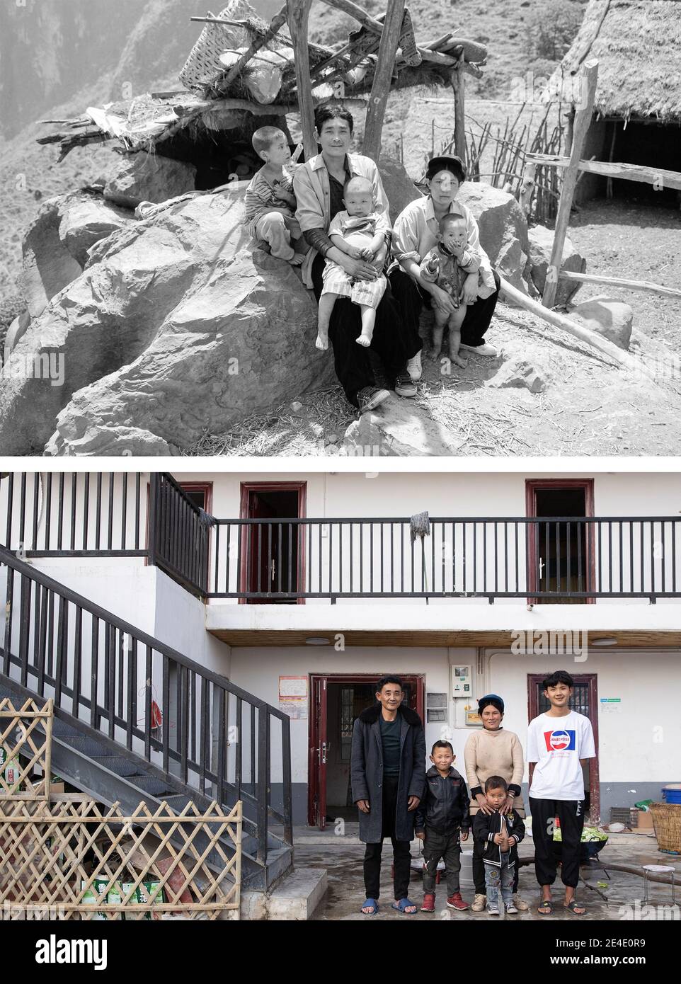 (210123) -- BUTUO, Jan. 23, 2021 (Xinhua) -- TOP: Jier Niuri (2nd L ...