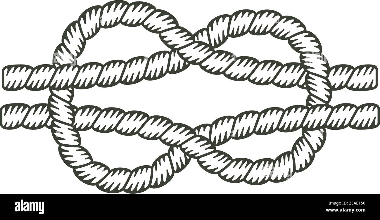 Knot made with a rope with the interior without coloring Stock Vector ...