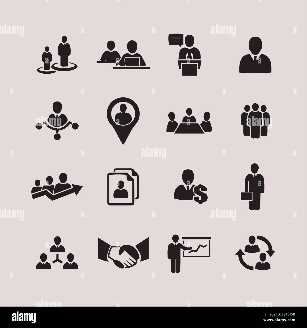 corporate vector business, management and human resources icons vector ...