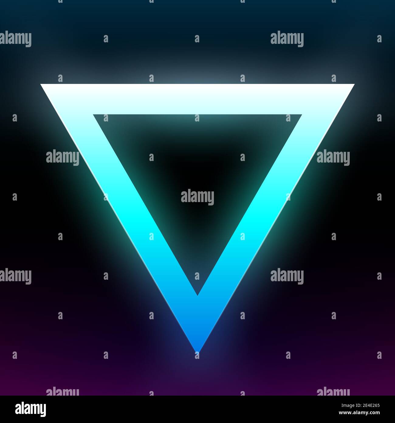 Abstract blue glowing triangle. Geometric shape with vibrant gradient ...