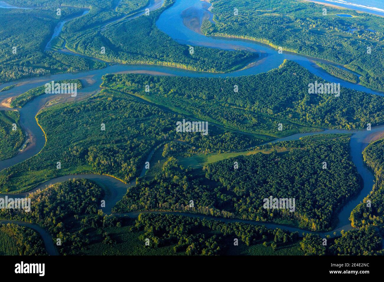 River in tropic Costa Rica, Corcovado NP. Lakes and rivers, view from ...
