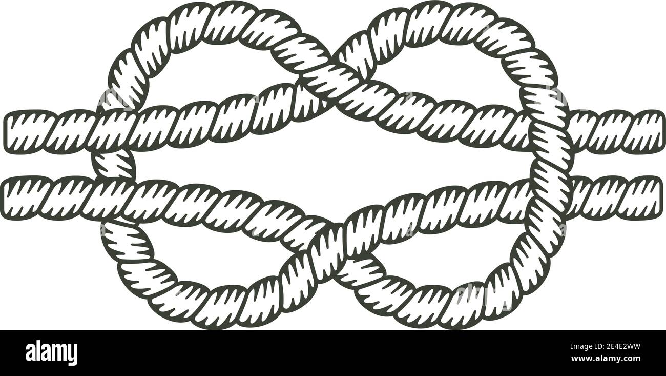 Knot made with a rope with the interior without coloring Stock Vector ...