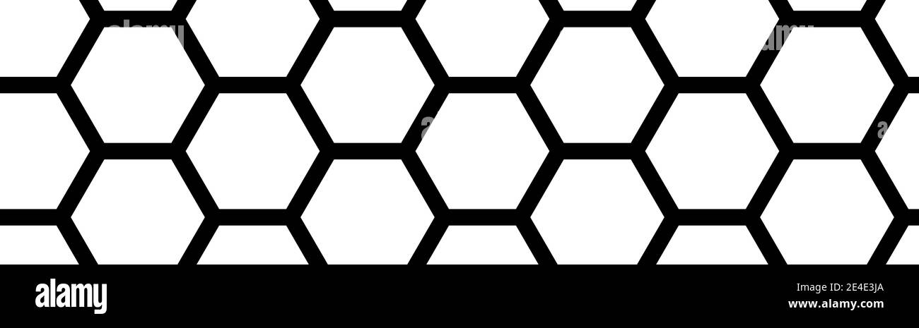 Simple black and white hexagonal or honeycomb pattern, seamless ...