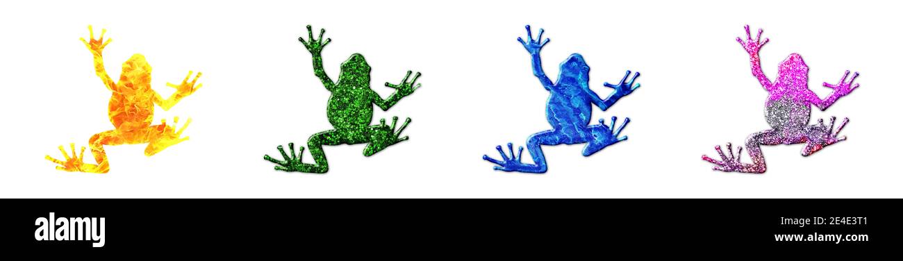 3d illustration of frogs colorful glitter Stock Photo - Alamy