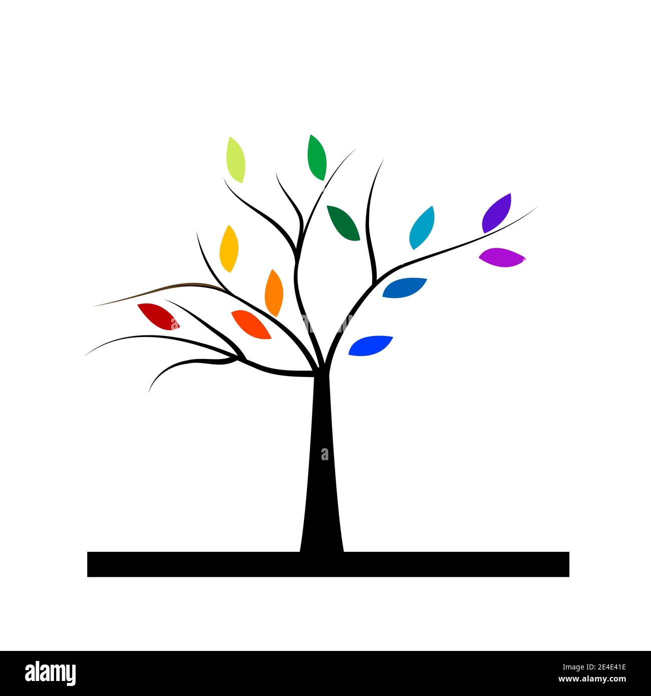 Rainbow tree isolated over white background Stock Vector Image & Art ...